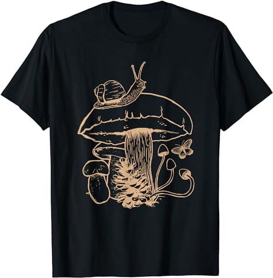 Cottagecore Aesthetic Mushroom Snail Goblincore Mycology T Shirt