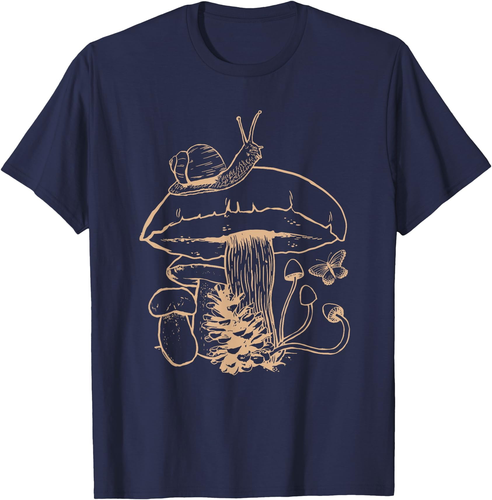 Cottagecore Aesthetic Mushroom Snail Goblincore Mycology Unisex T-Shirt ...