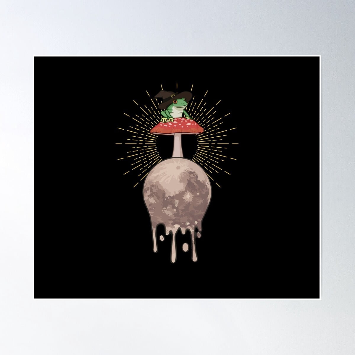 Cottagecore Aesthetic Witch Frog Moon Dark Occult Poster Wall Art ...