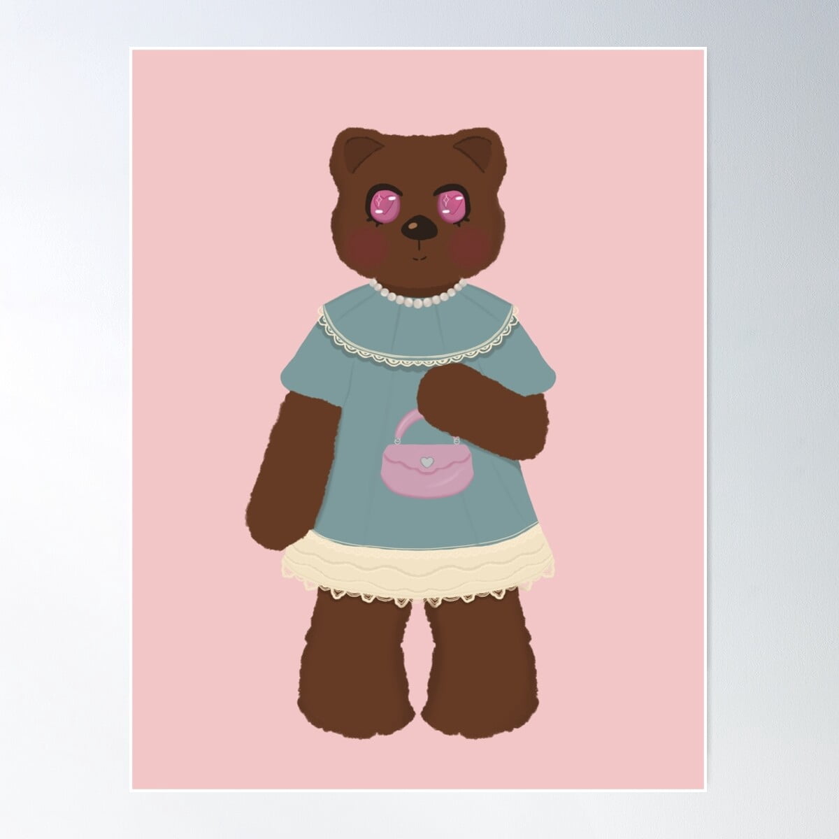 Cottagecore Bear Poster Wall Art, Modern Wall Decor For Living Room ...