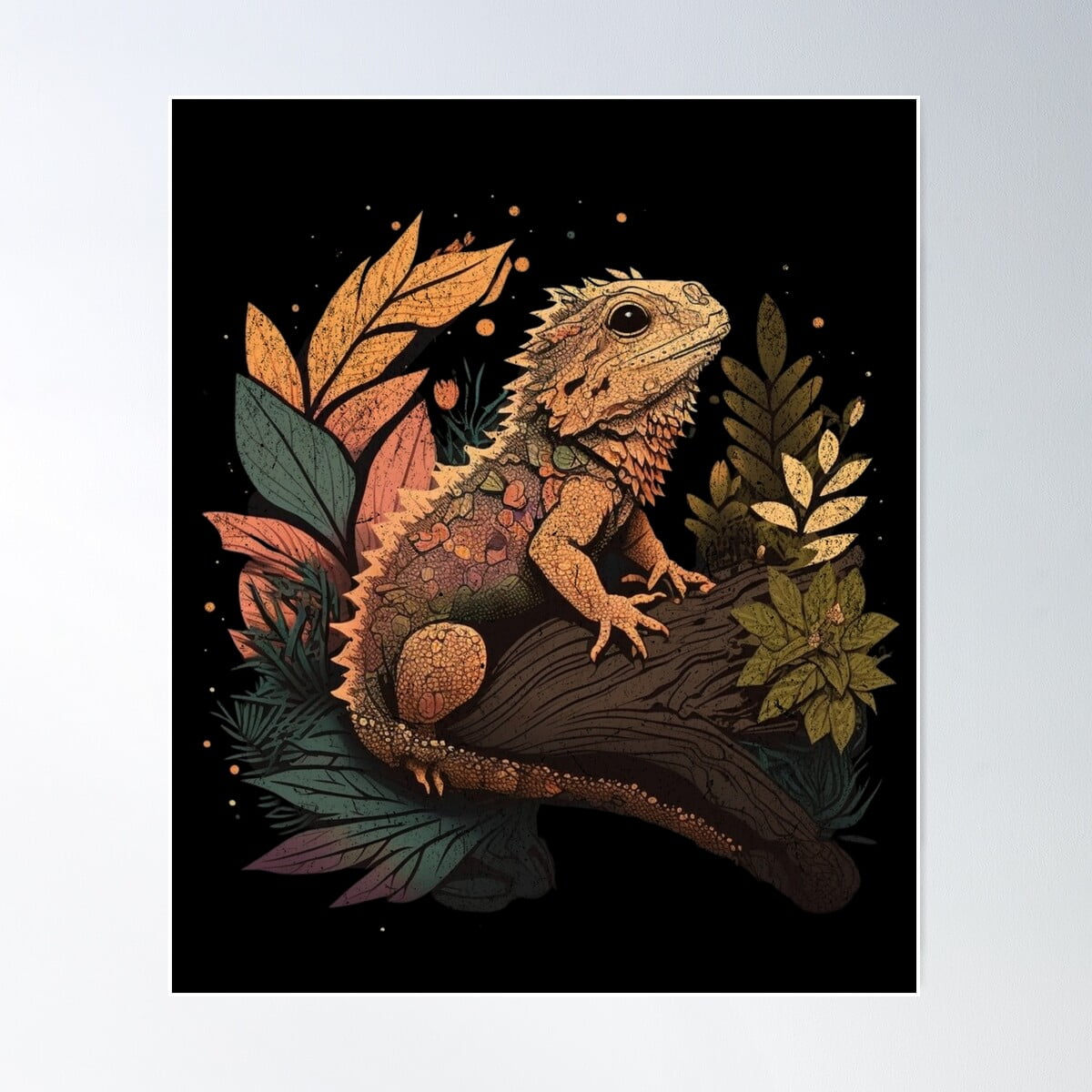 Cottagecore Bearded Dragon Poster Wall Art, Modern Wall Decor For ...