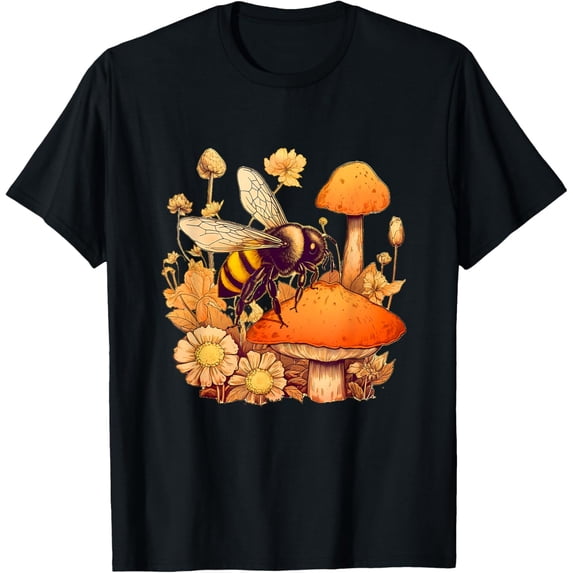 Cottagecore Bee Insect Lover Bumblebee Mushroom T-Shirt - Walmart.com