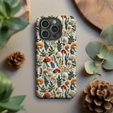 Cottagecore Botanical Mushroom Art Garden Case with iPhone 17 to 11 Pro ...