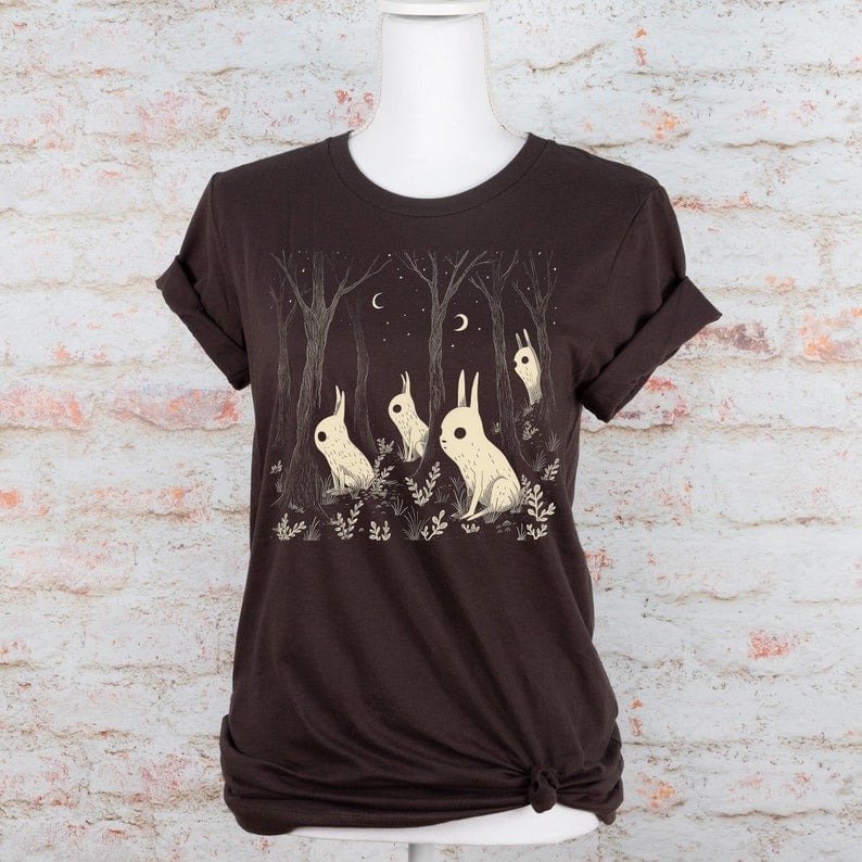 Cottagecore Bunny Rabbit T-Shirt ,Trippy Shirt, Gothic Alt Clothing ...