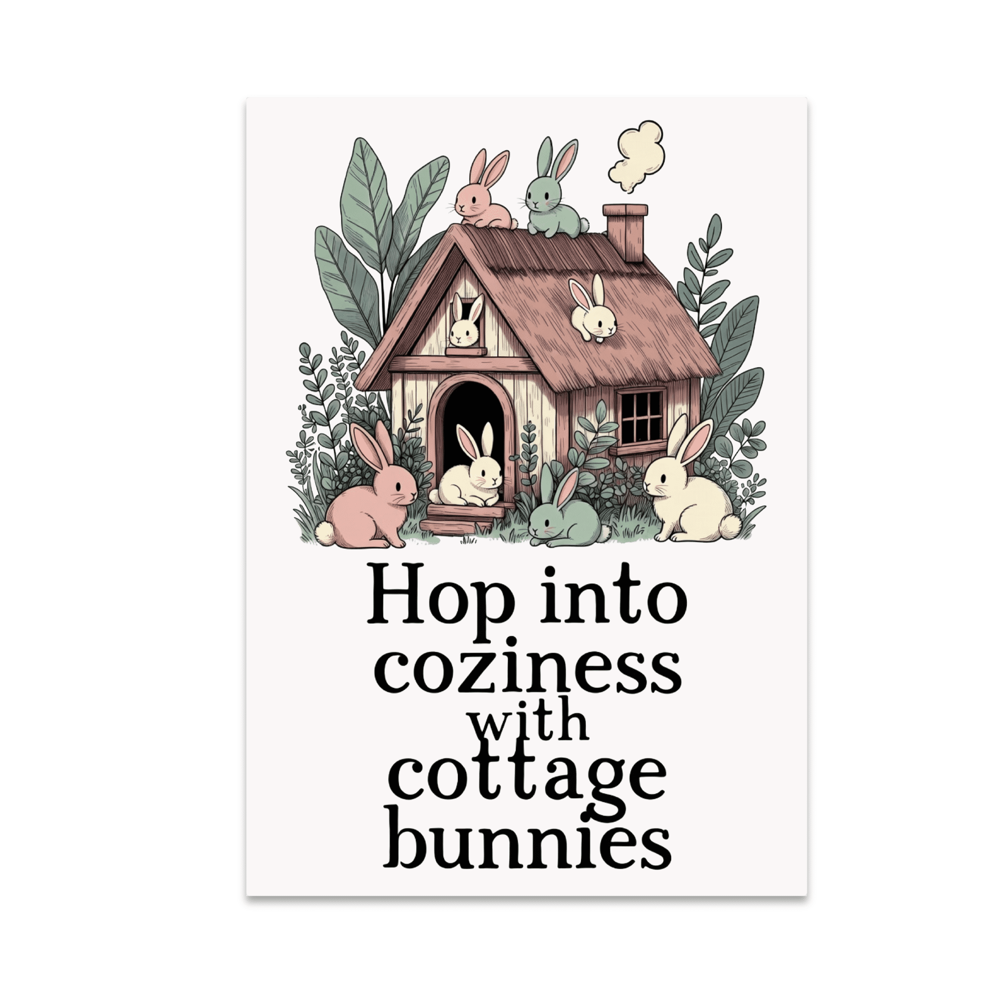 Cottagecore Bunny Wall Art - Animal Lover - 13x19 Poster Print ...