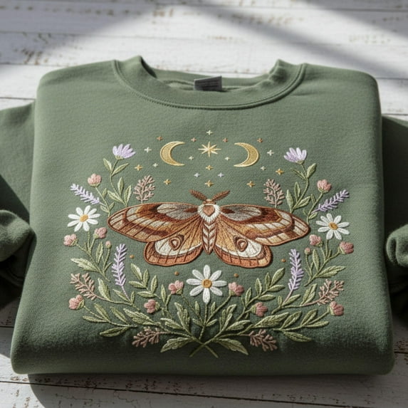 Cottagecore Butterfly Embroidered Sweatshirt Vintage Floral Tee ...