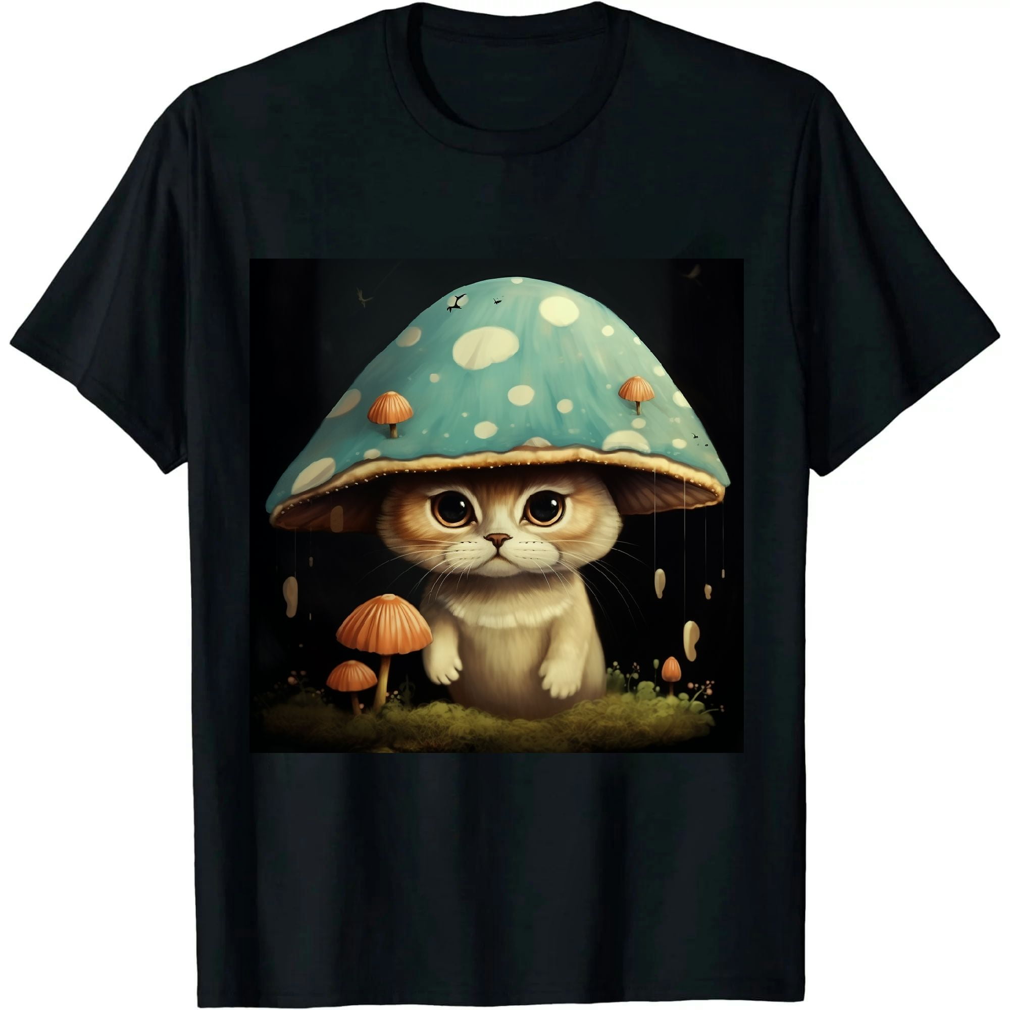 Cottagecore Cat Mushroom Hat Aesthetic Kawaii T-Shirt - Walmart.com