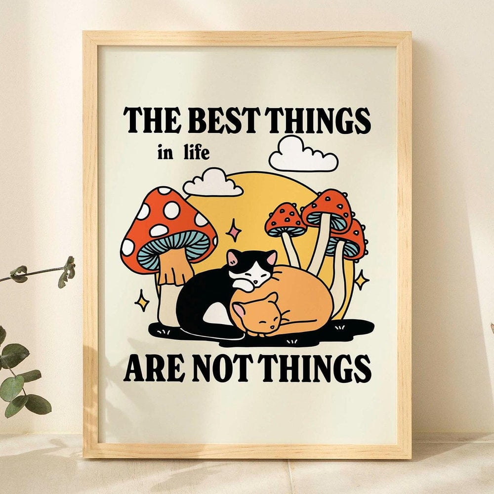 Cottagecore Cat Print, The Best Things Who.Lesome Quote Poster ...