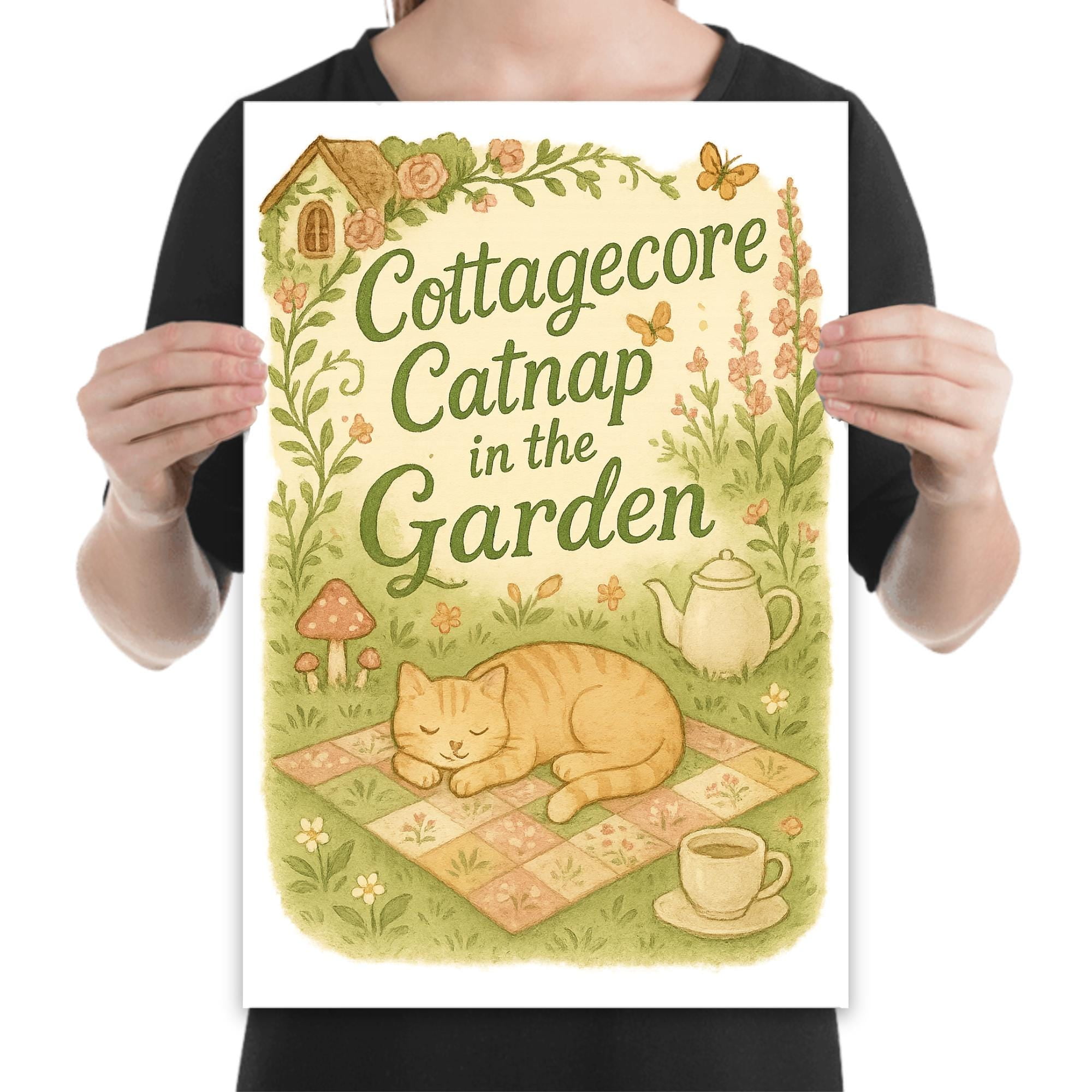 Cottagecore Catnap Poster - Wall Decor Gift - Walmart.com