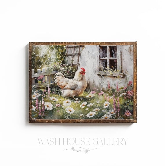 Cottagecore Chicken Poster Farmhouse Wall Art For Kitchen Country Farm ...