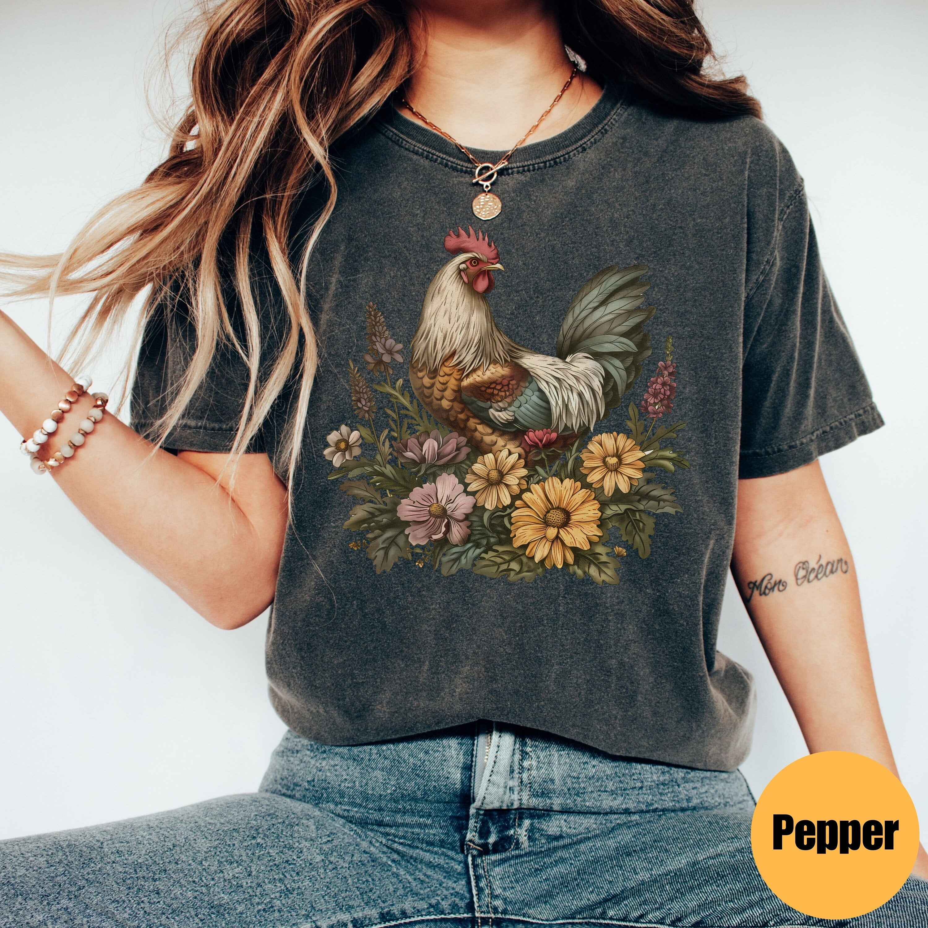 Cottagecore Chicken Shirt Farmer Shirt Chicken Shirt Mom Chicken Lover ...