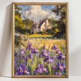 Cottagecore Countryside Wall Art Floral Landscape Print With Purple ...
