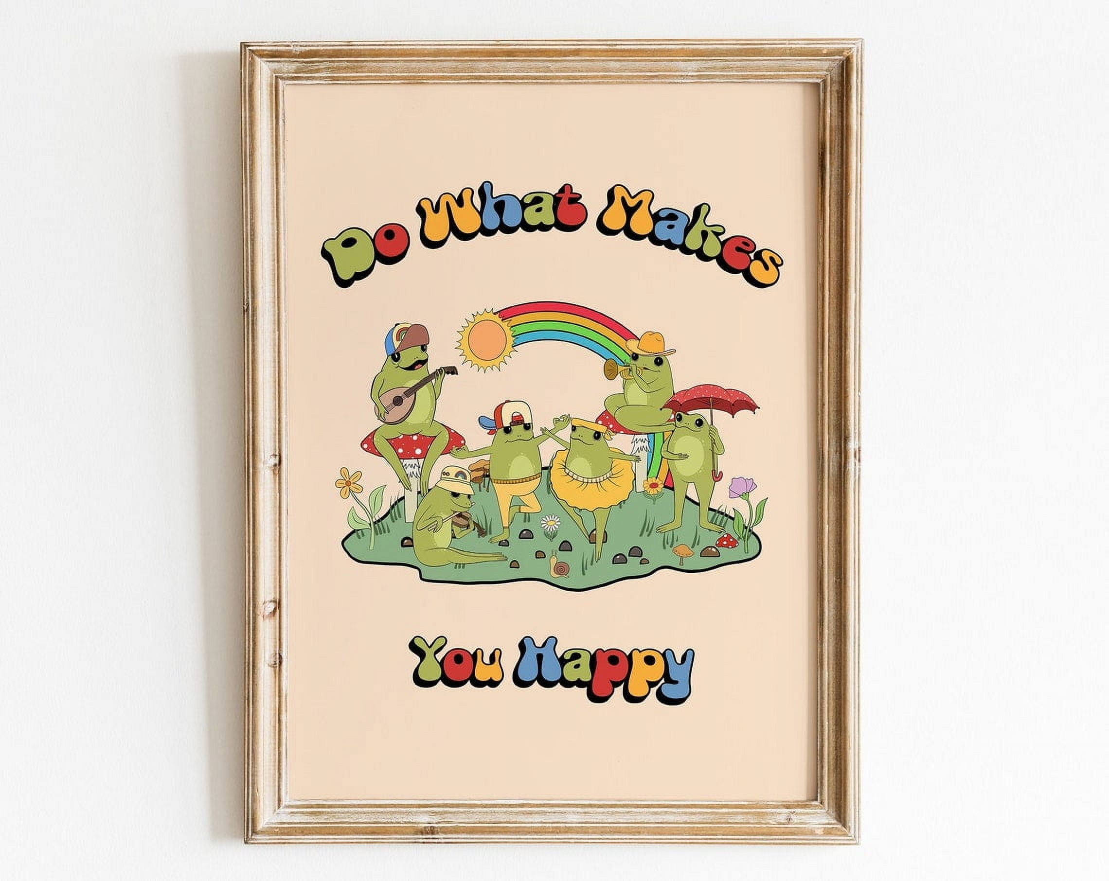Cottagecore Decor, Cute Frog Gifts, 70S Poster, Frog Wall Decor, Retro ...