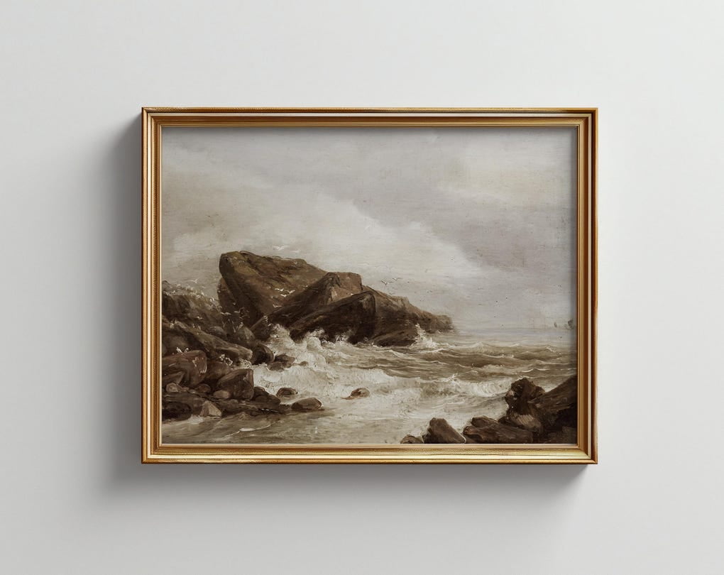 Cottagecore Decor Ocean Wall Art Print On Demand Digital Product ...