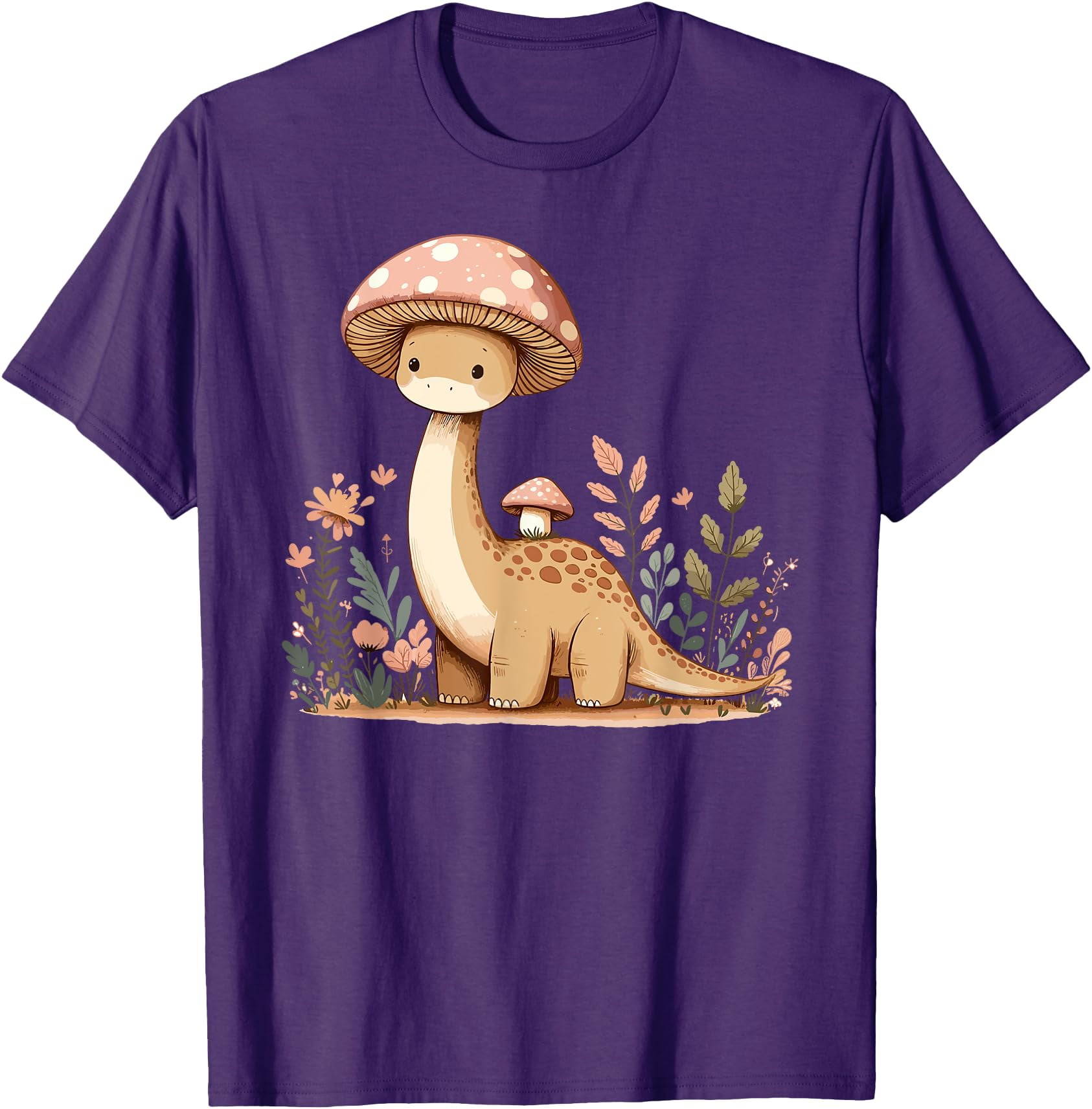 Cottagecore Dinosaur Mushroom Aesthetic Cute Brachiosaurus Unisex T ...