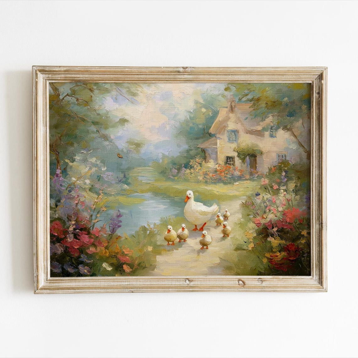 Cottagecore Duck Family Nursery Wall Art, Unframed Paper Print Size ...