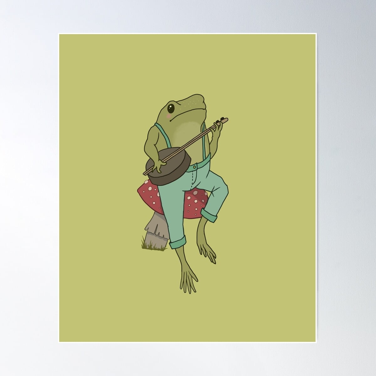 Cottagecore Emo Froggy Banjo Player: Goblincore Toad In Farmer Costume ...