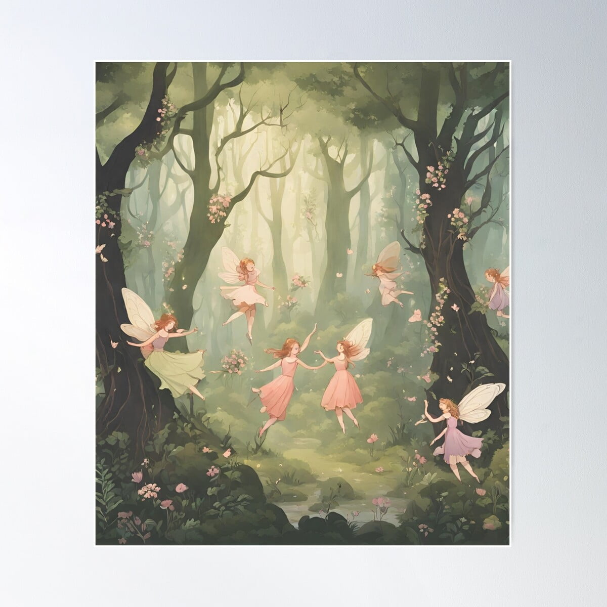 Cottagecore - Fairies Dancing 1 Poster Wall Art, Modern Wall Decor For ...