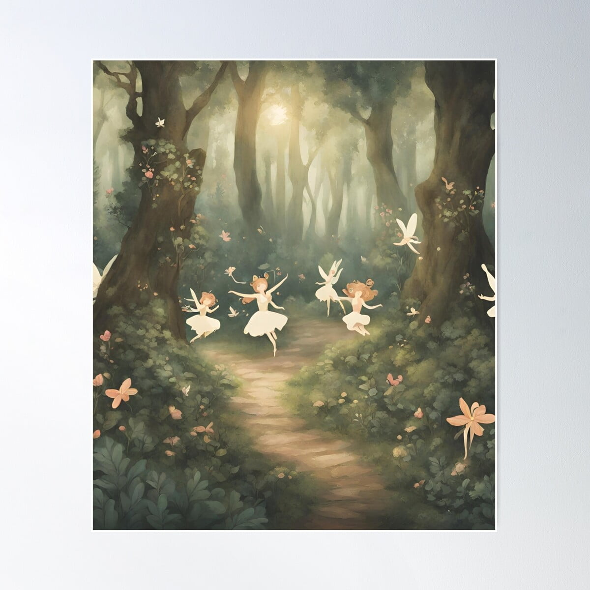 Cottagecore - Fairies Dancing 3 Poster Wall Art, Modern Wall Decor For ...