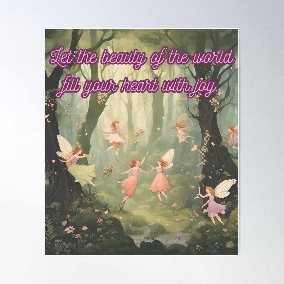 Cottagecore - Fairies Dancing Joyful Affirmation 1 Poster Wall Art ...