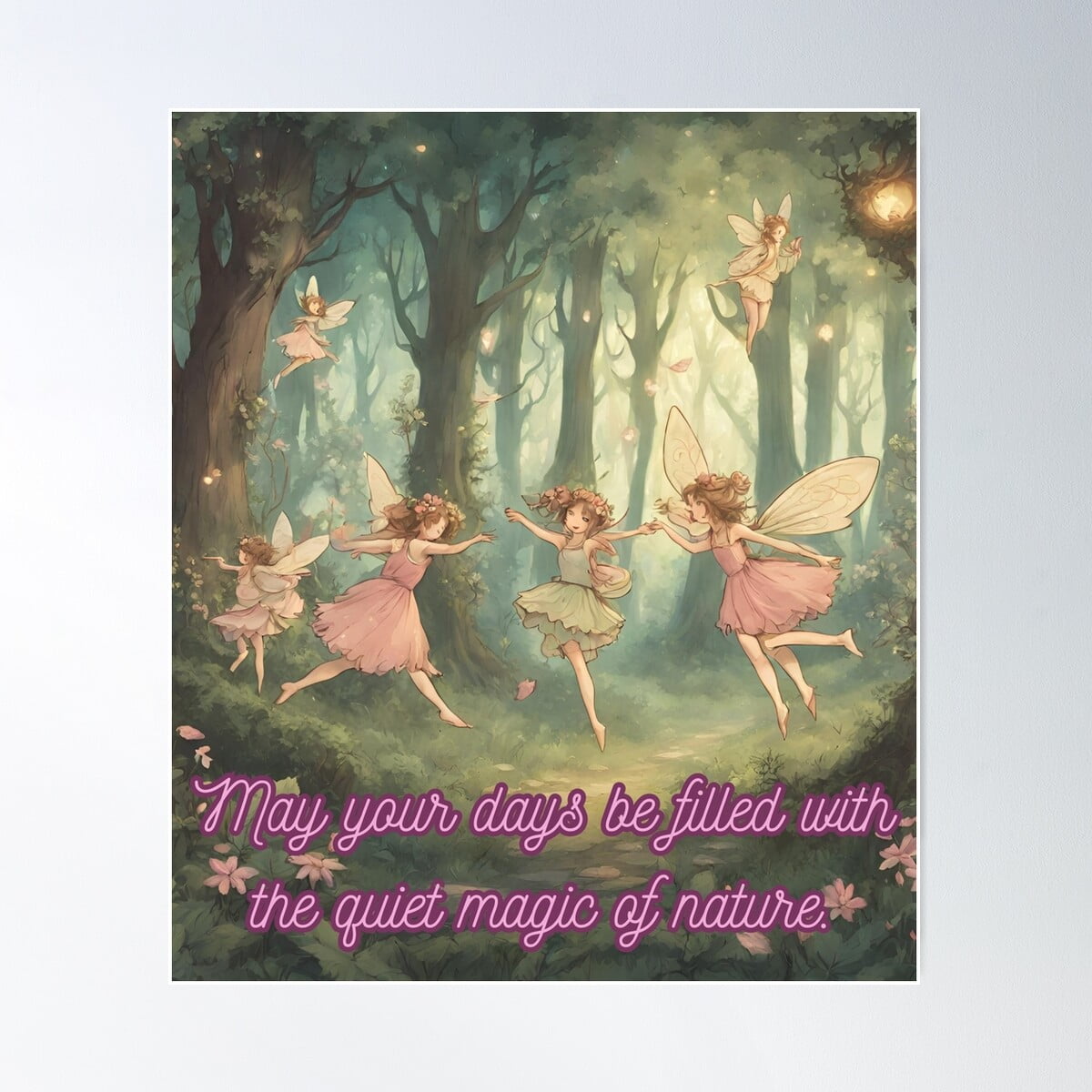 Cottagecore - Fairies Dancing Magic Affirmation 2 Poster Wall Art ...