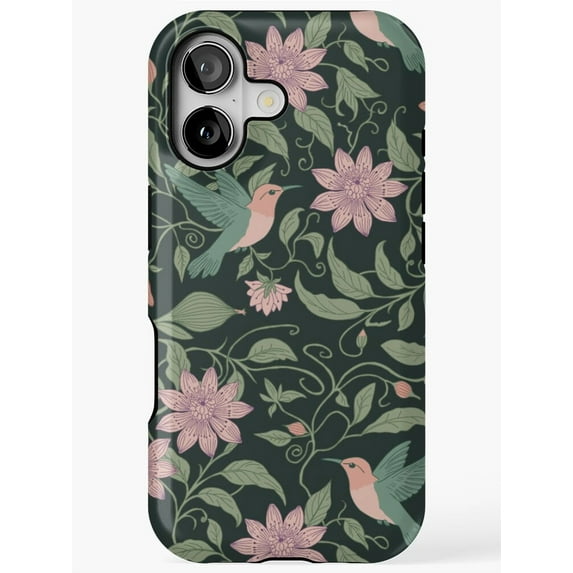Cottagecore Floral Design with Hummingbird Pattern Phone Case for ...