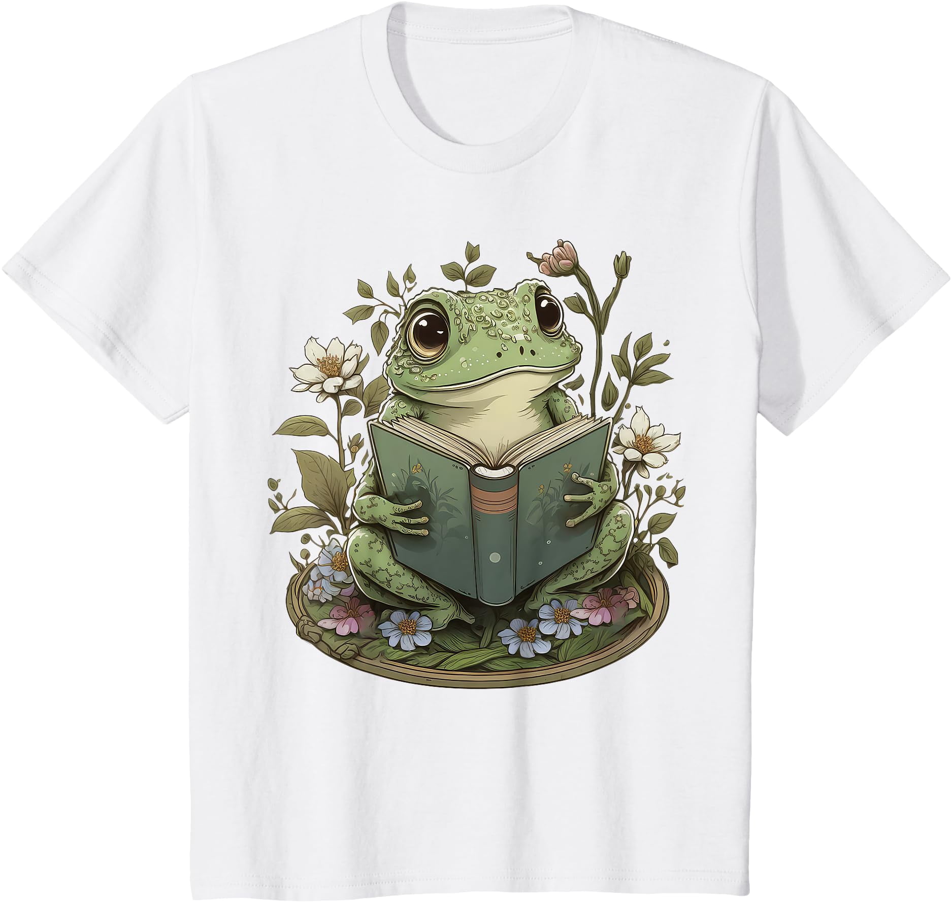 Cottagecore Floral Frog Aesthetic Girls Women Cute Graphic Youth ...