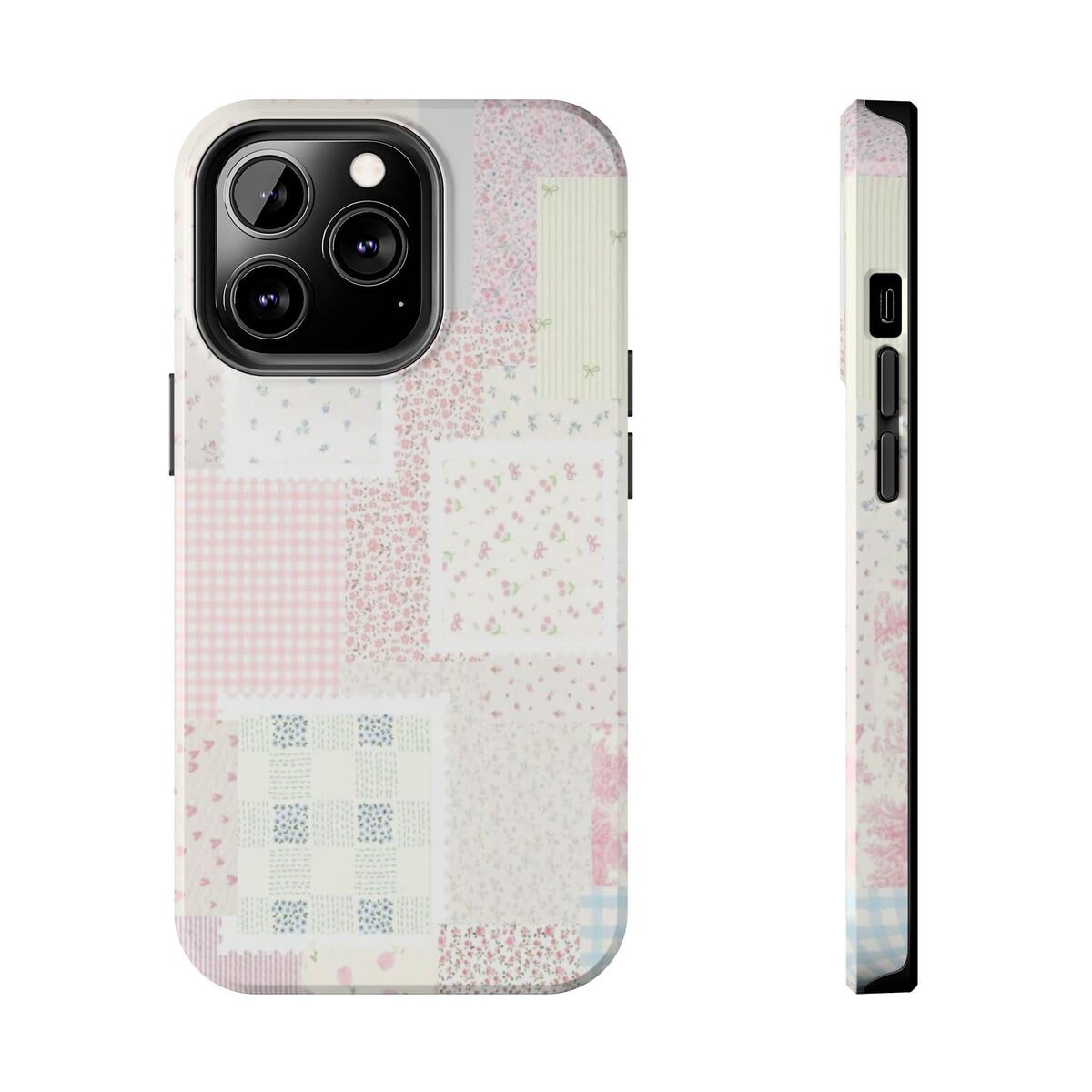 Cottagecore Floral Gingham Soft Pastel Quilt Patchwork Phone Case with ...