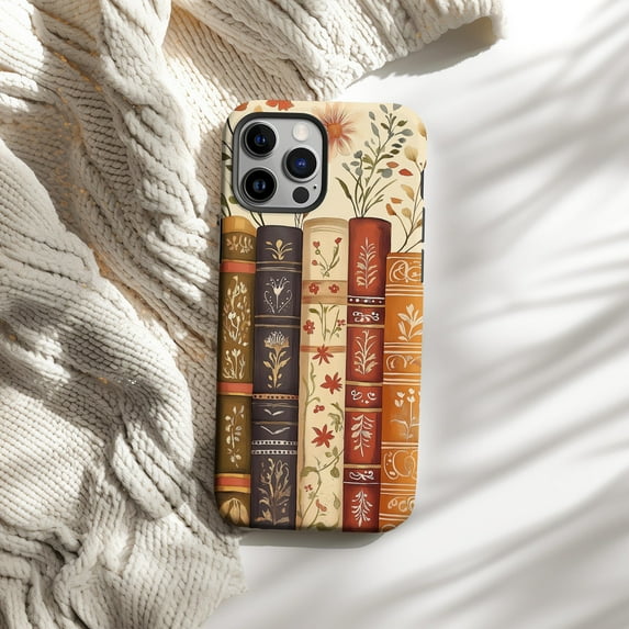 Cottagecore Floral Vintage Book Pattern Design with iPhone 17 through ...
