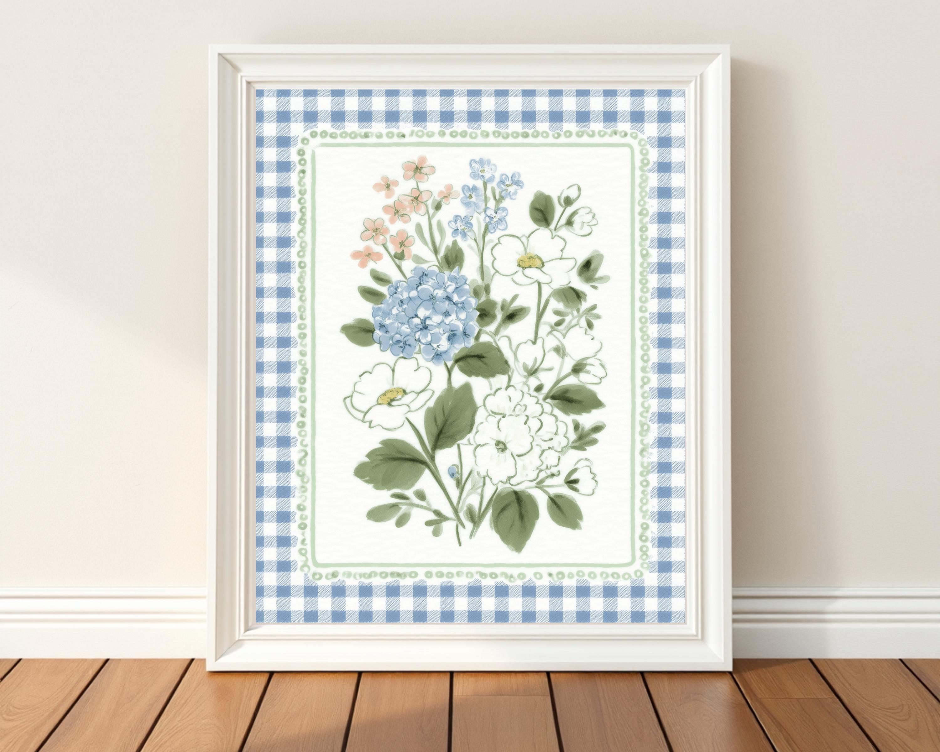 Cottagecore Flower Art Poster Vintage Botanical Illustration, Pastel ...
