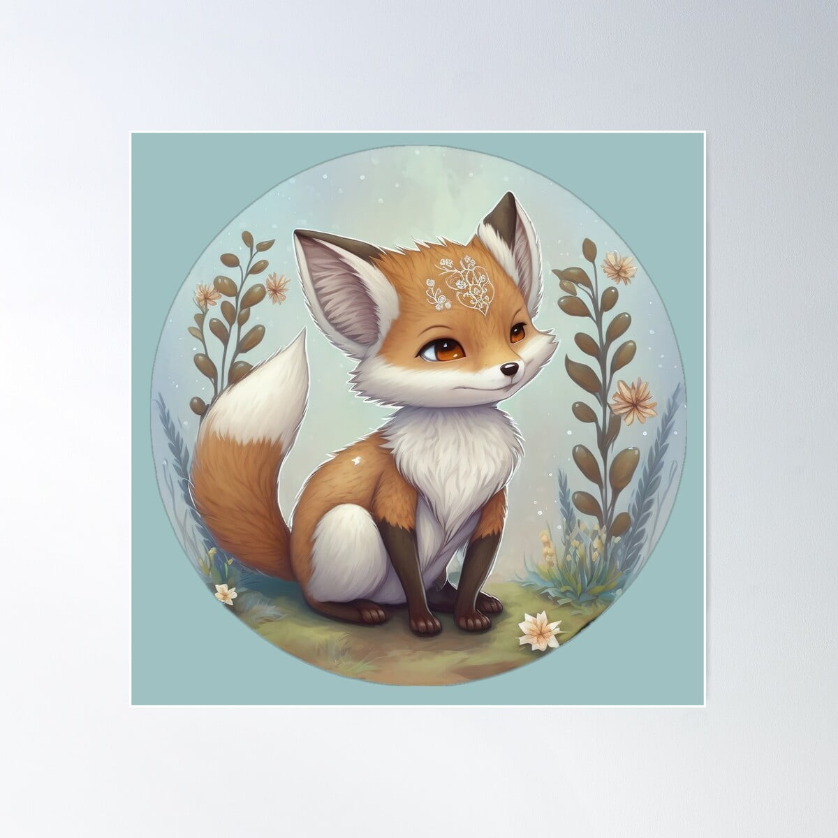 Cottagecore Fox Poster Wall Art, Modern Wall Decor For Living Room ...