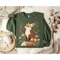 Cottagecore Fox Sweatshirt with Wildflowers, Vintage Animal Sweatshirt ...