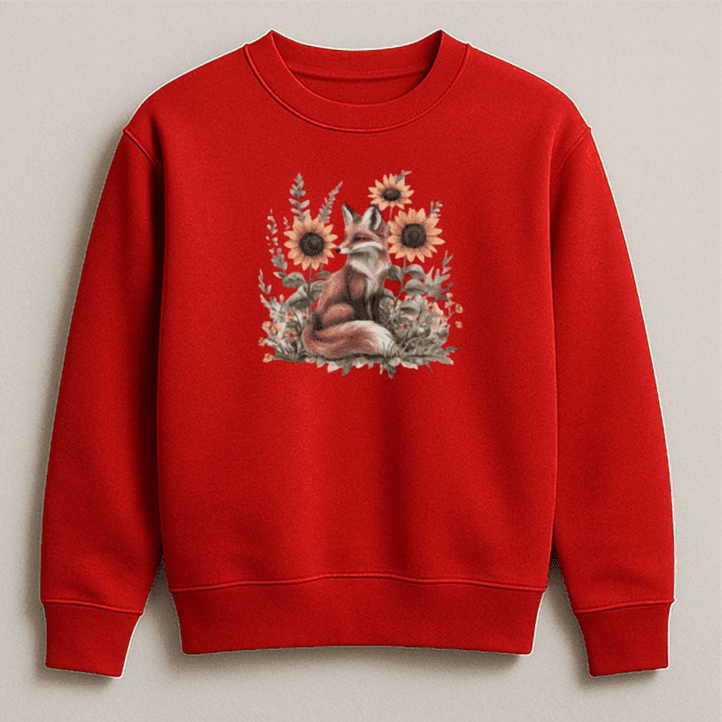 Cottagecore Fox and Sunflowers Retro Nature Inspired Graphic Cozy ...