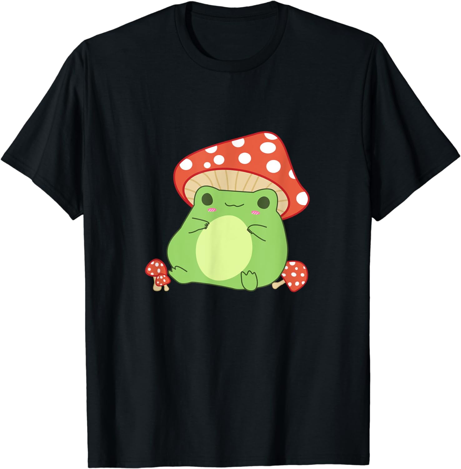 Cottagecore Frog Aesthetic Cute Frog With Mushroom Hat T-Shirt ...