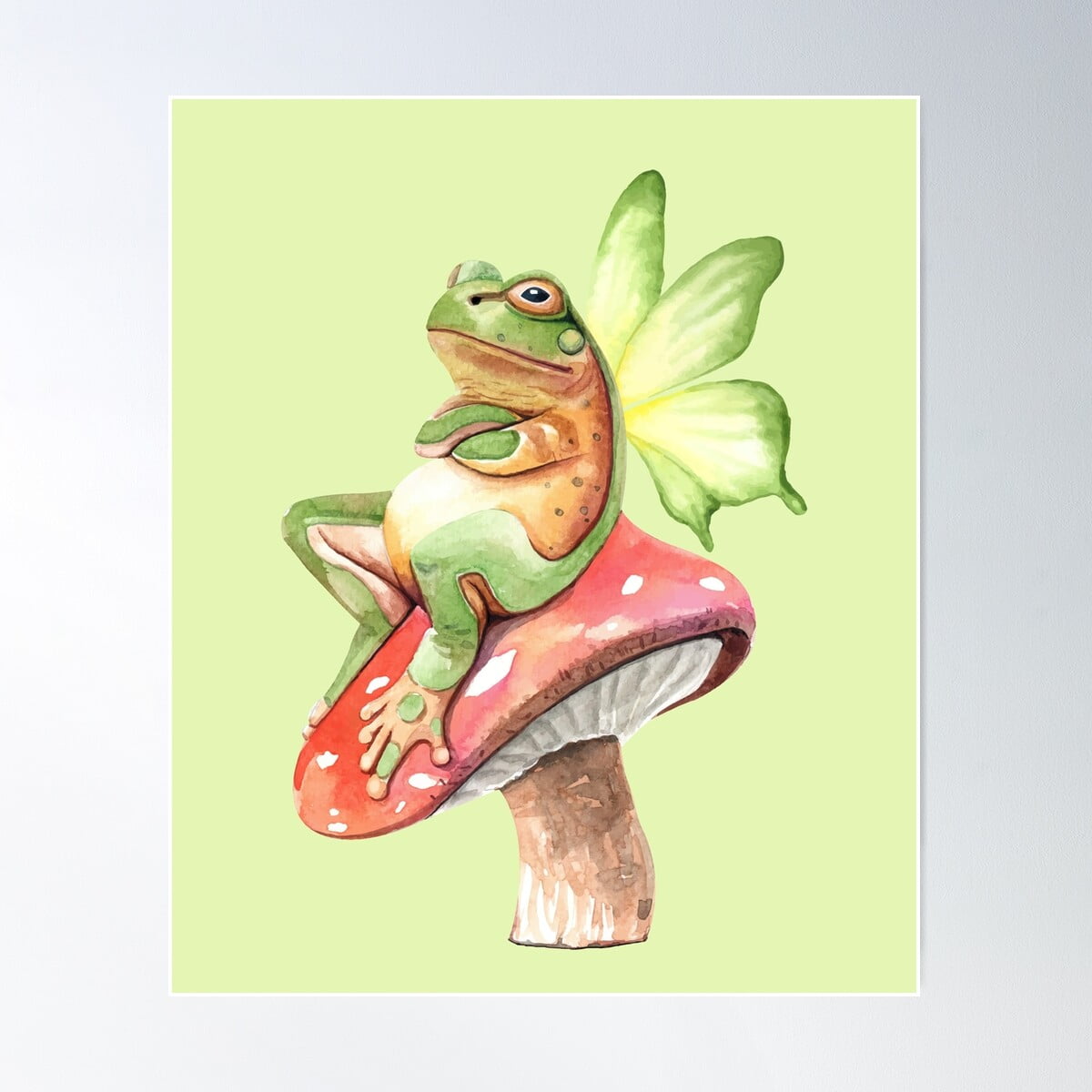 Cottagecore Frog Cute Fairy Frog On Mushroom Poster Wall Art, Modern ...