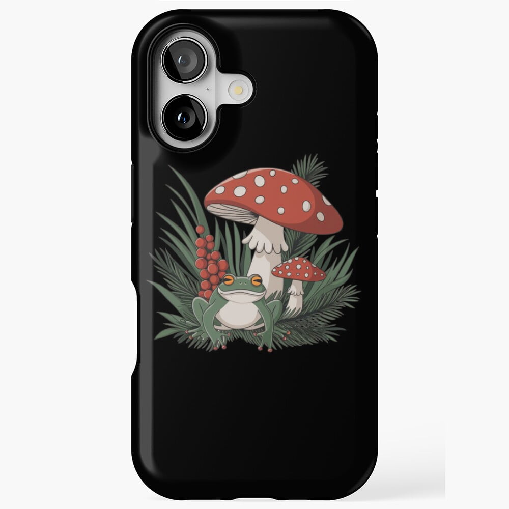 Cottagecore Frog Mushroom Christmas Phone Case with iPhone 17 to 11 Pro ...