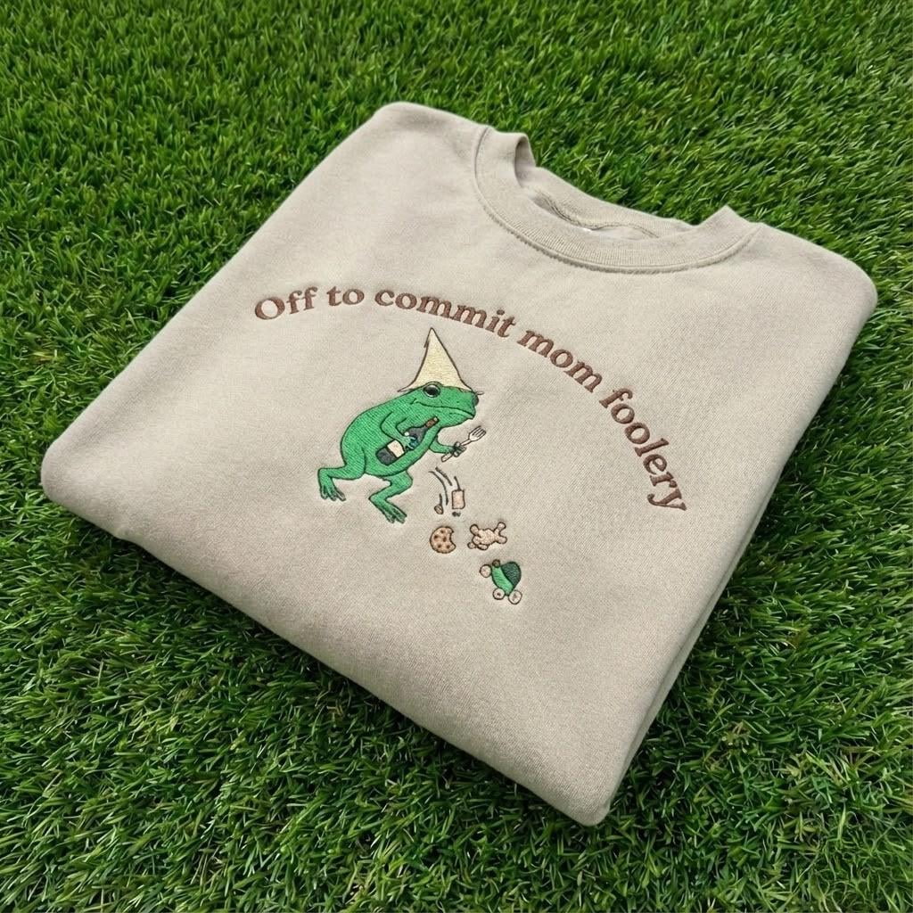 Cottagecore Frog Sweatshirt, Embroidered Wizard Toad Crewneck ...