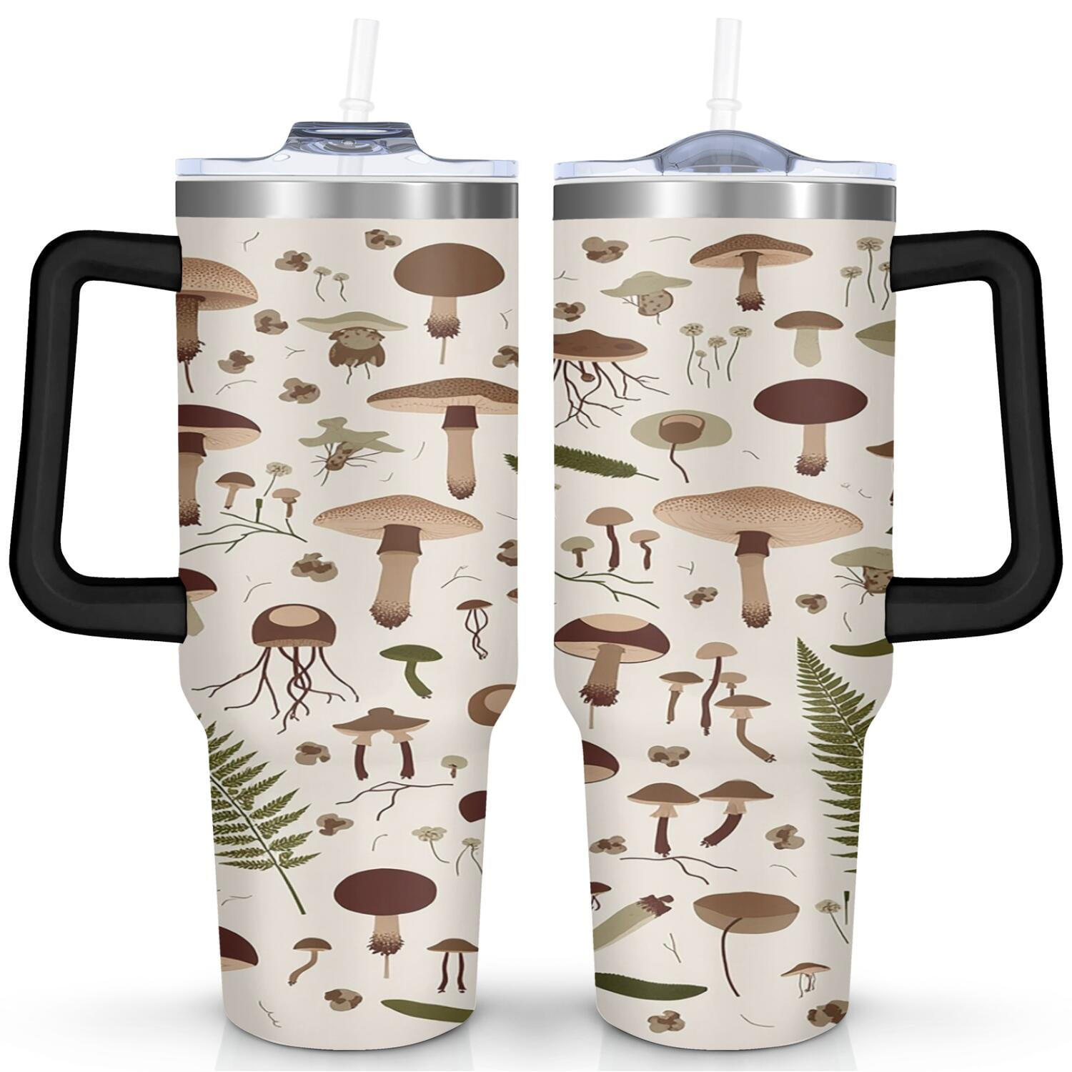 Cottagecore Fungi 40oz Travel Mug - BPA-Free Insulated Cup with Handle ...