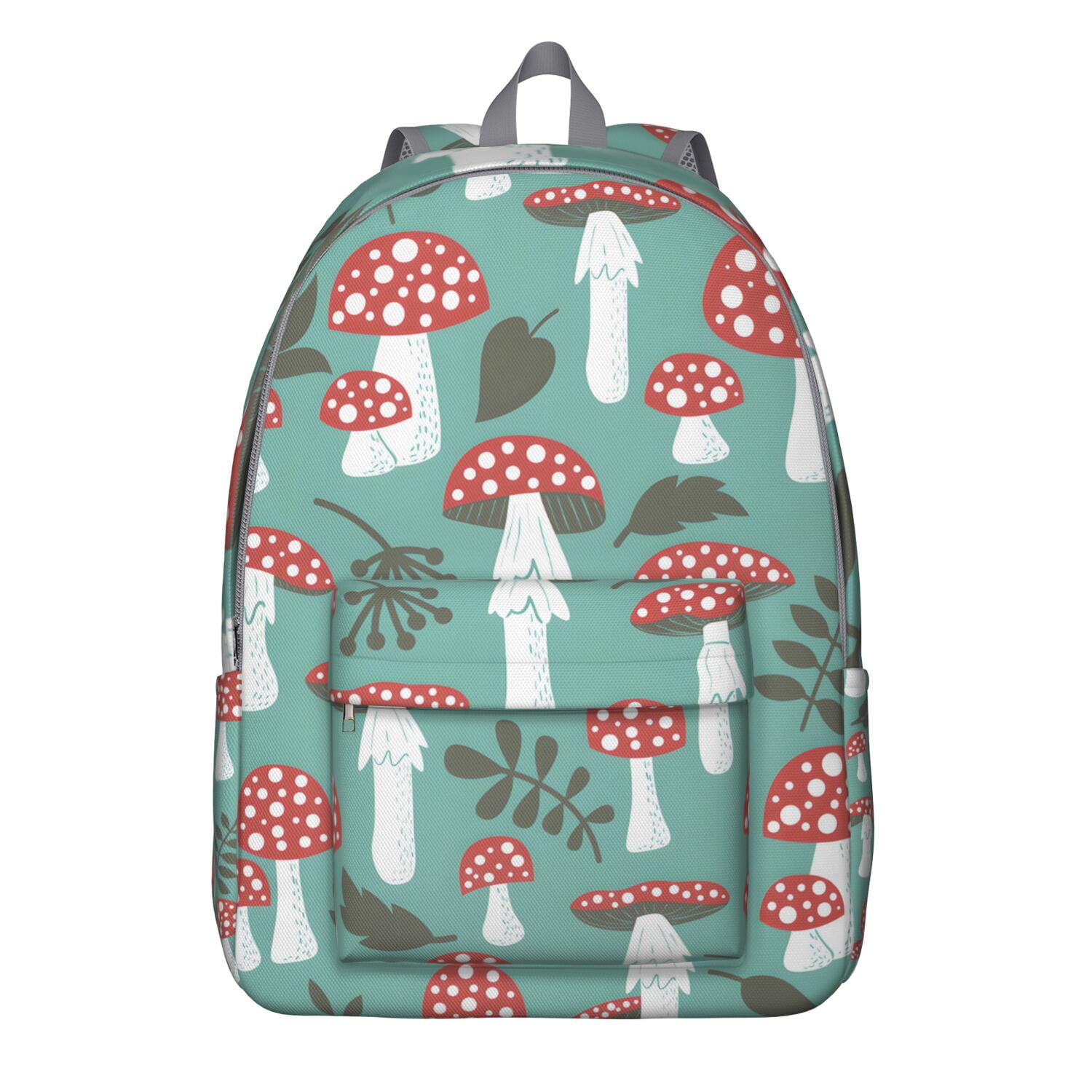 Cottagecore Fungi Backpack, Durable School Bag Featuring Vintage ...