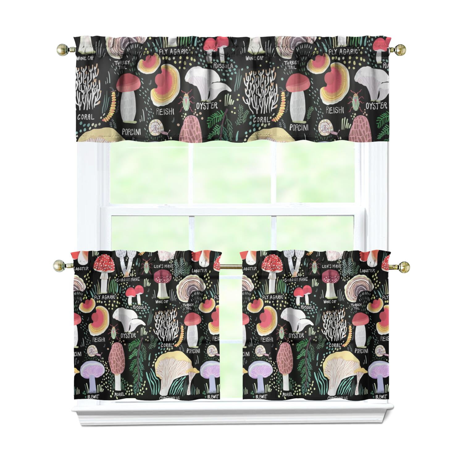 Cottagecore Fungi Kitchen Curtains Set, Aesthetic Fungi Gothic and ...