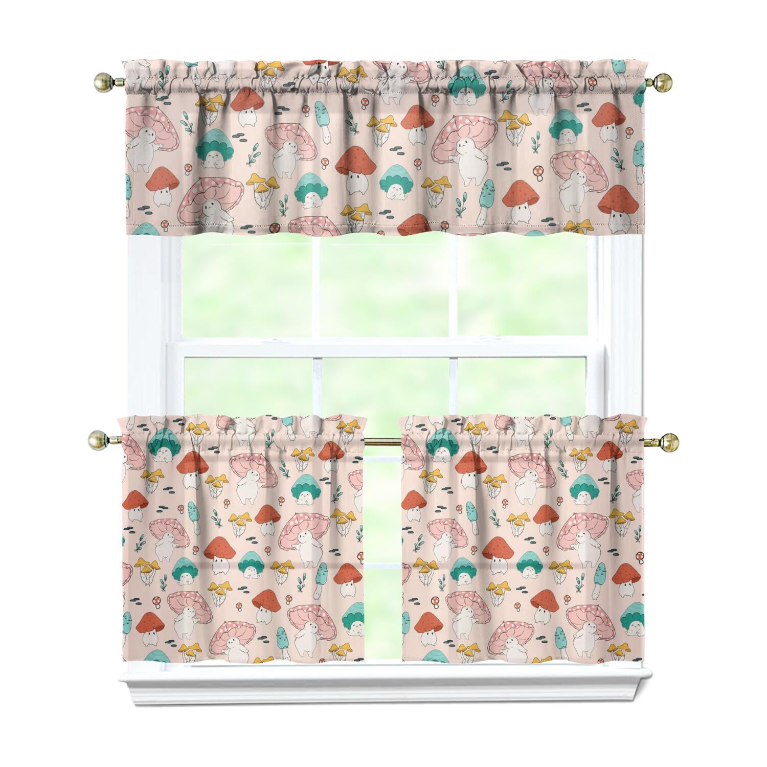 Cottagecore Fungi Kitchen Curtains Set, Aesthetic Fungi Gothic and ...