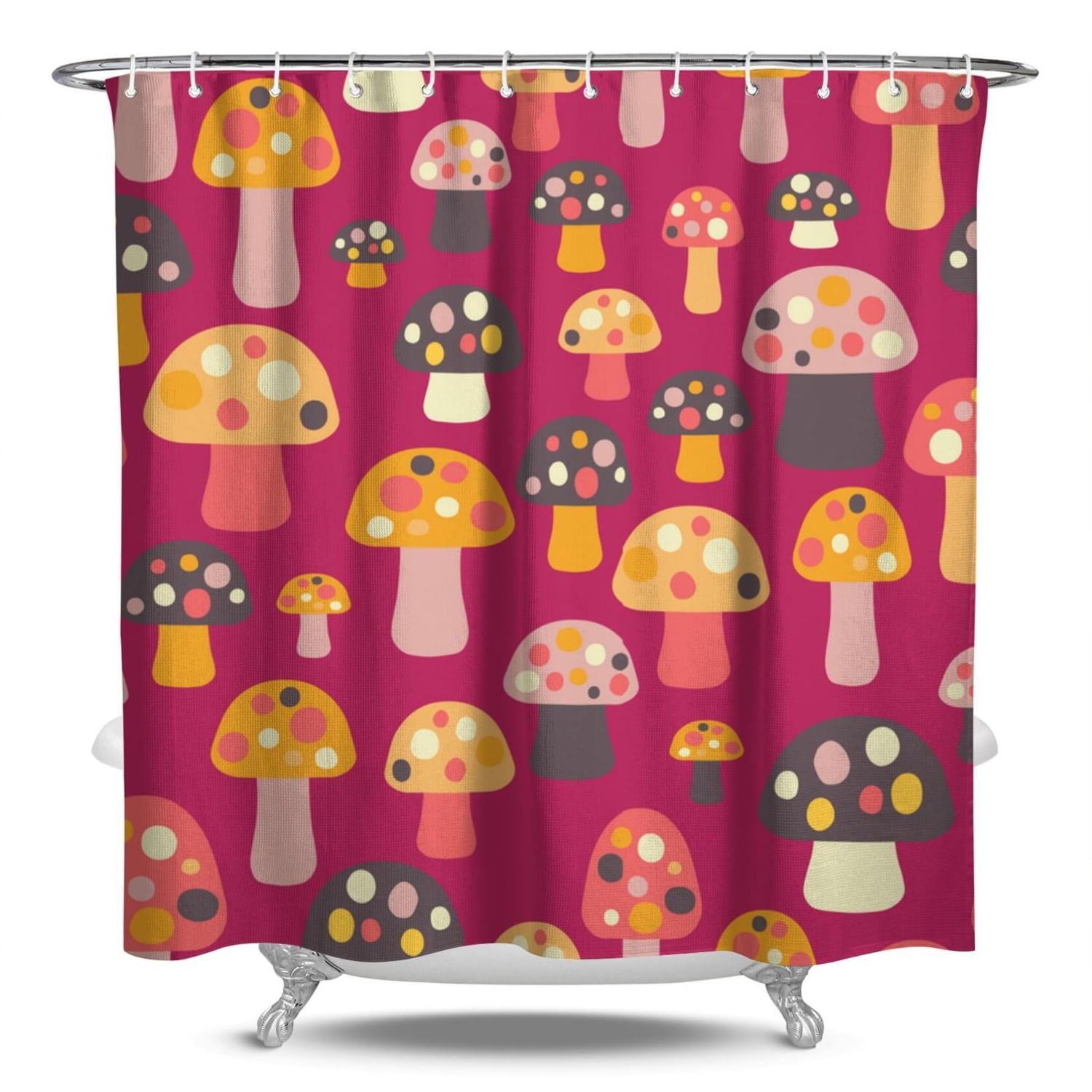 Cottagecore Fungi and Psychedelic Mushroom Shower Curtain, Waterproof ...