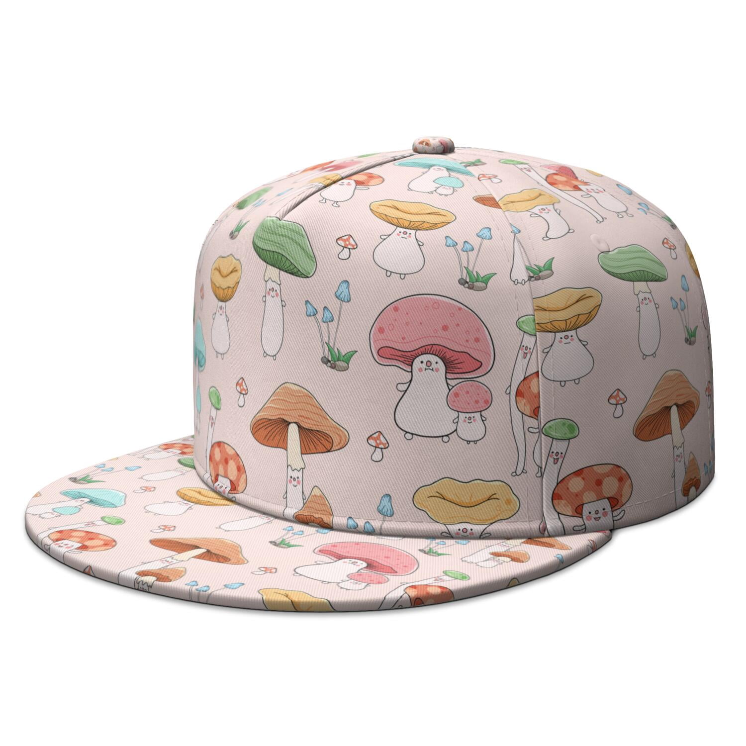 Cottagecore Fungi Snapback Hat - Unisex Flat Brim Cap with Aesthetic ...