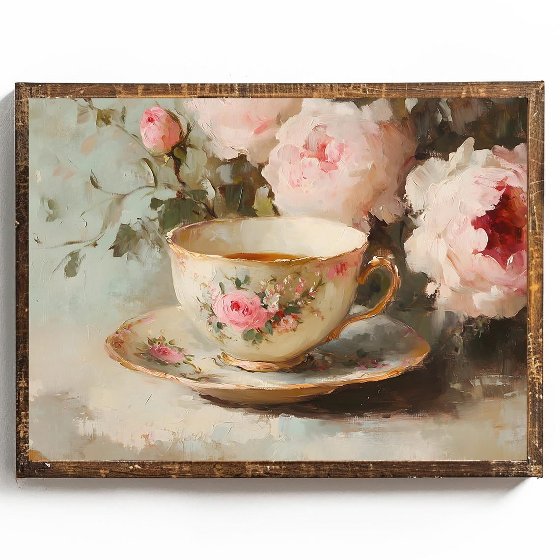 Cottagecore Kitchen Wall Art Teacup Shabby Chic Wall Decor Tea Lover ...