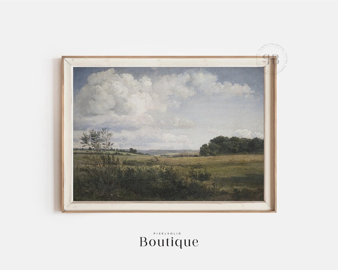 Cottagecore Landscape Pastoral Field Sky Nature Poster Art Unframed ...