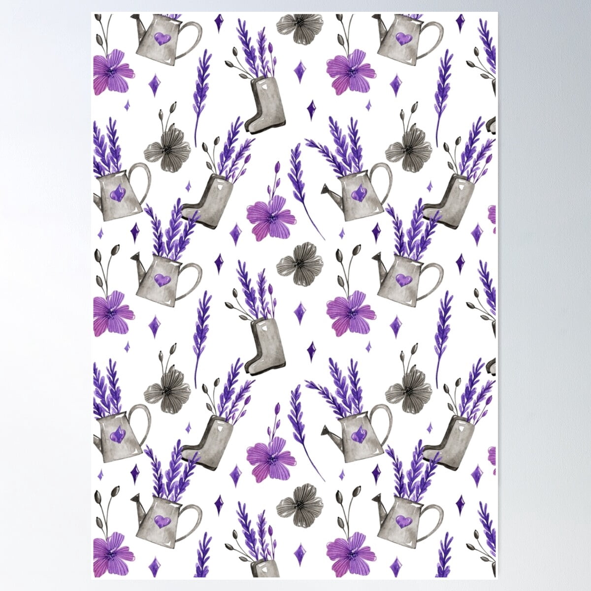 Cottagecore Lavender Poster Wall Art, Modern Wall Decor For Living Room ...