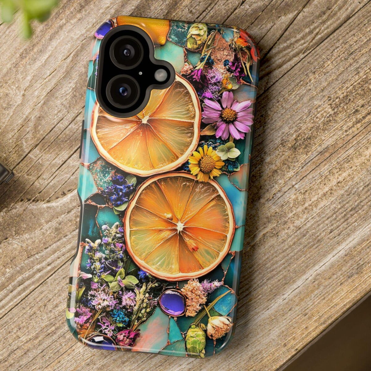 Cottagecore Lemon Slice and Floral Pattern with iPhone 17 to 11 Pro Max ...