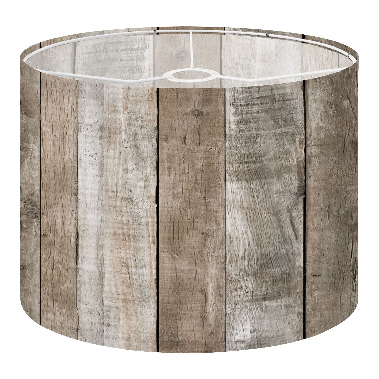 Cottagecore Linen Drum Lampshades Rustic Wooden Plank Natural Texture ...