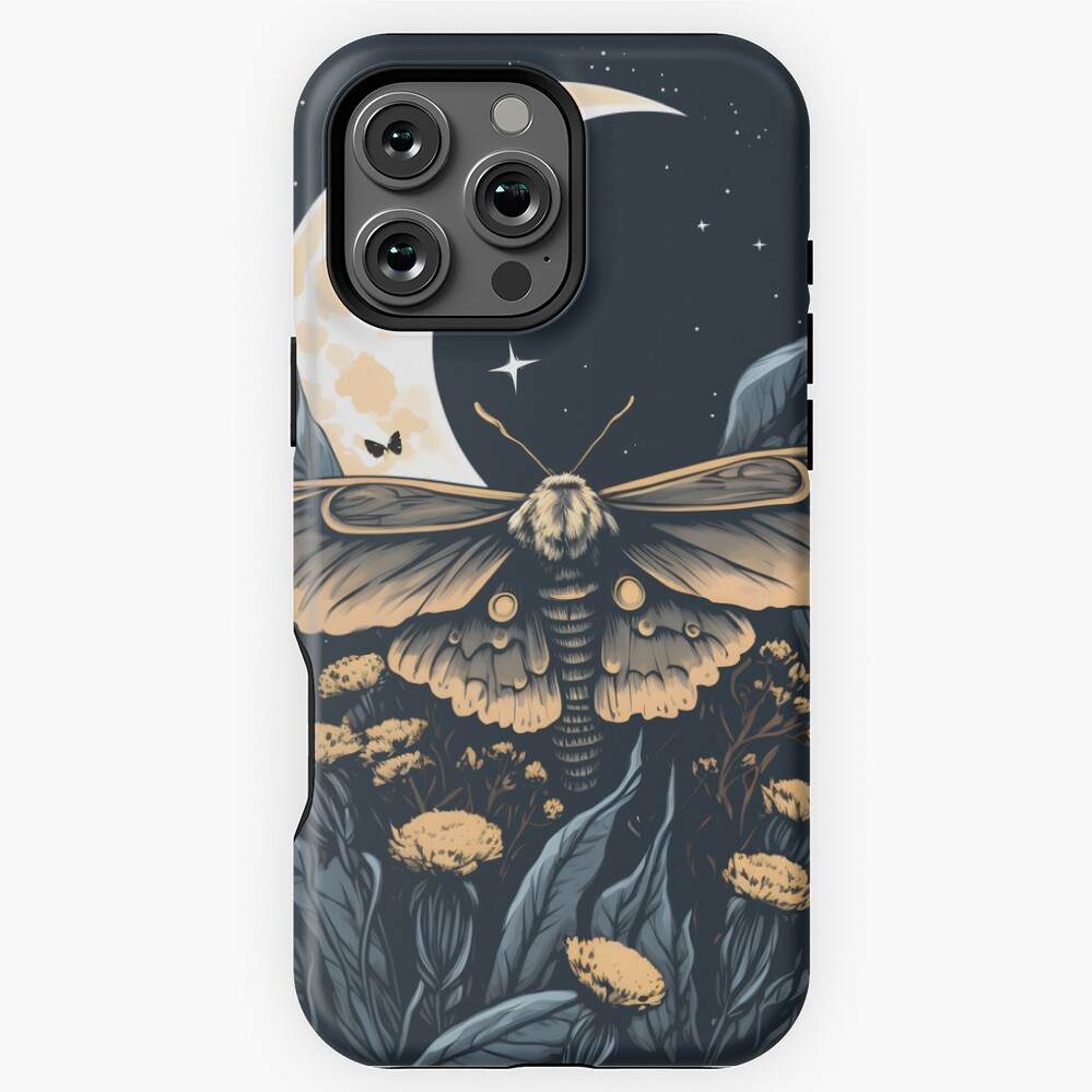 Cottagecore Luna Moth Vintage Wildflowers Phone Case for iPhone 16 15 ...