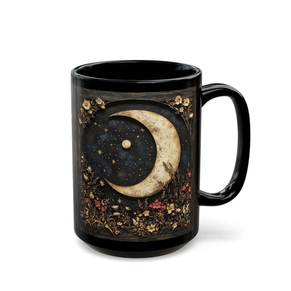Cottagecore Moon Mug Dark Academia Coffee Cup with Crescent Moon Stars ...